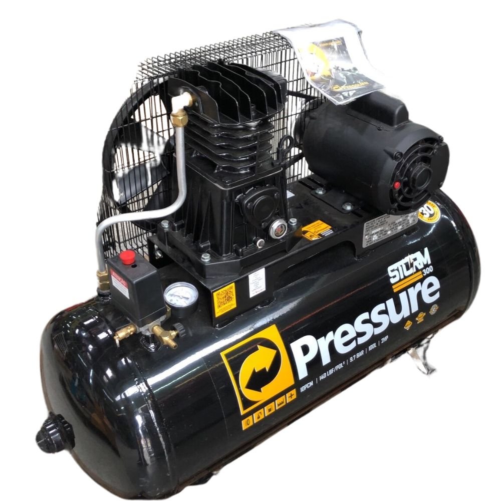 Compressor De Ar 10 Pes 140 Libras 100 Litros Monofasico Storm300mono ...